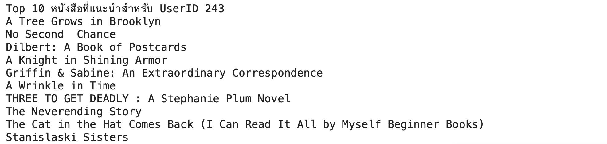 A Book Recommendation Example Collaborative Filtering Using Autoencoder Model